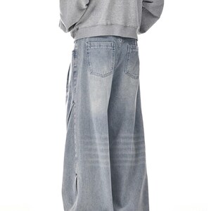 Light Blue Retro Wide Leg Baggy Jeans, Vintage Jeans, Streetwear Denim ...