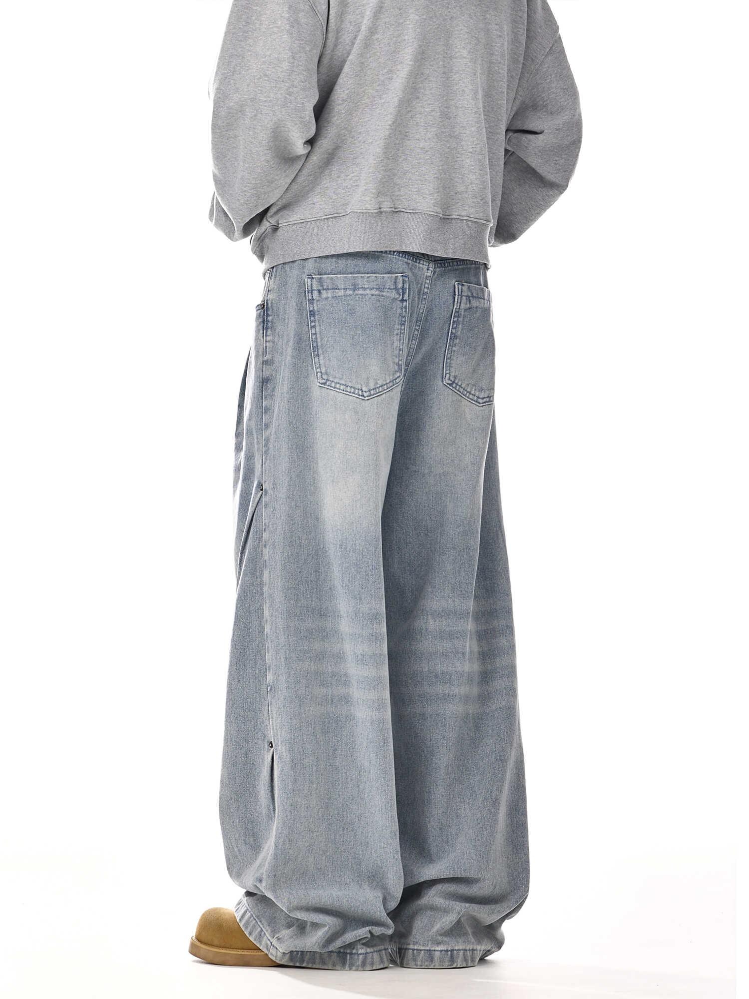 Light Blue Retro Wide Leg Baggy Jeans, Vintage Jeans, Streetwear Denim ...