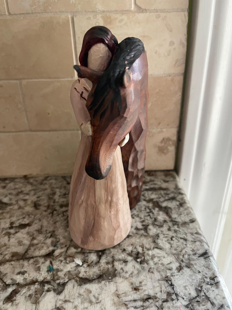 Painted Flanks Custom Resin Horse and Lady Statue Horse Memorial Art - Etsy