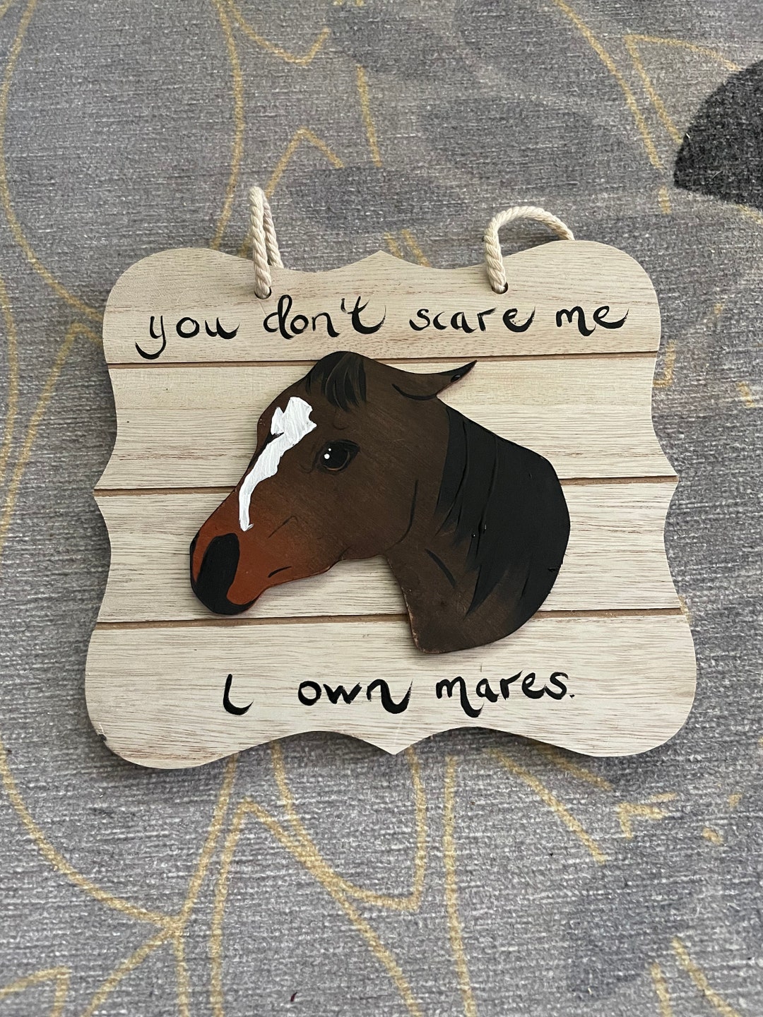 Painted Flanks Cranky Mare Sign Funny Horse Portrait - Etsy