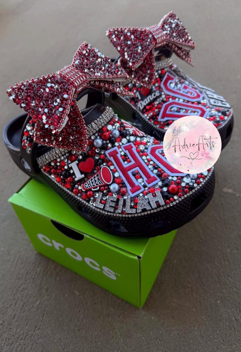 Custom Bedazzled Crocs - Kids - (cheer Crocs) - Etsy
