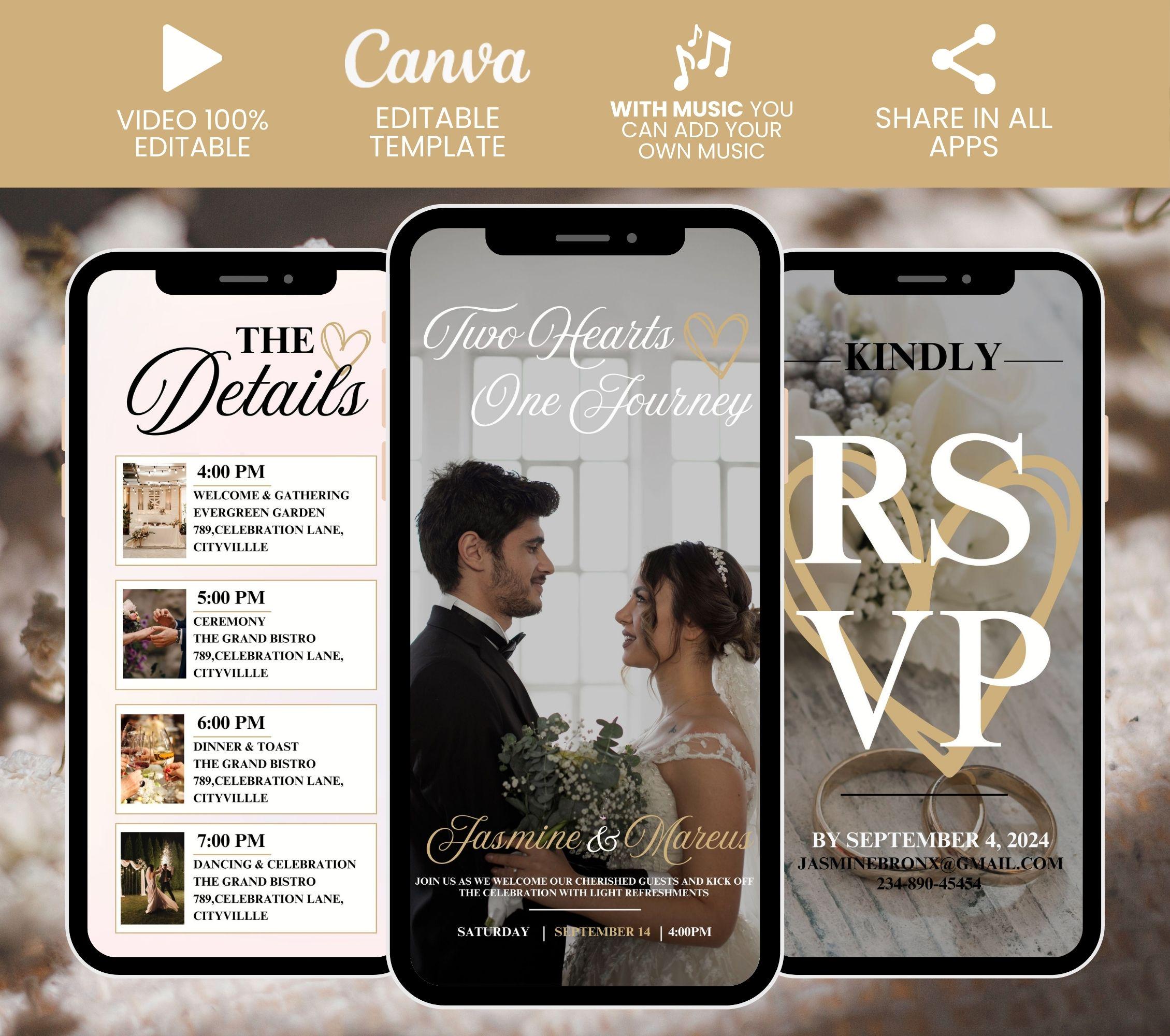 Animated Wedding Invitation, Wedding Video Invitation, DIY Template ...