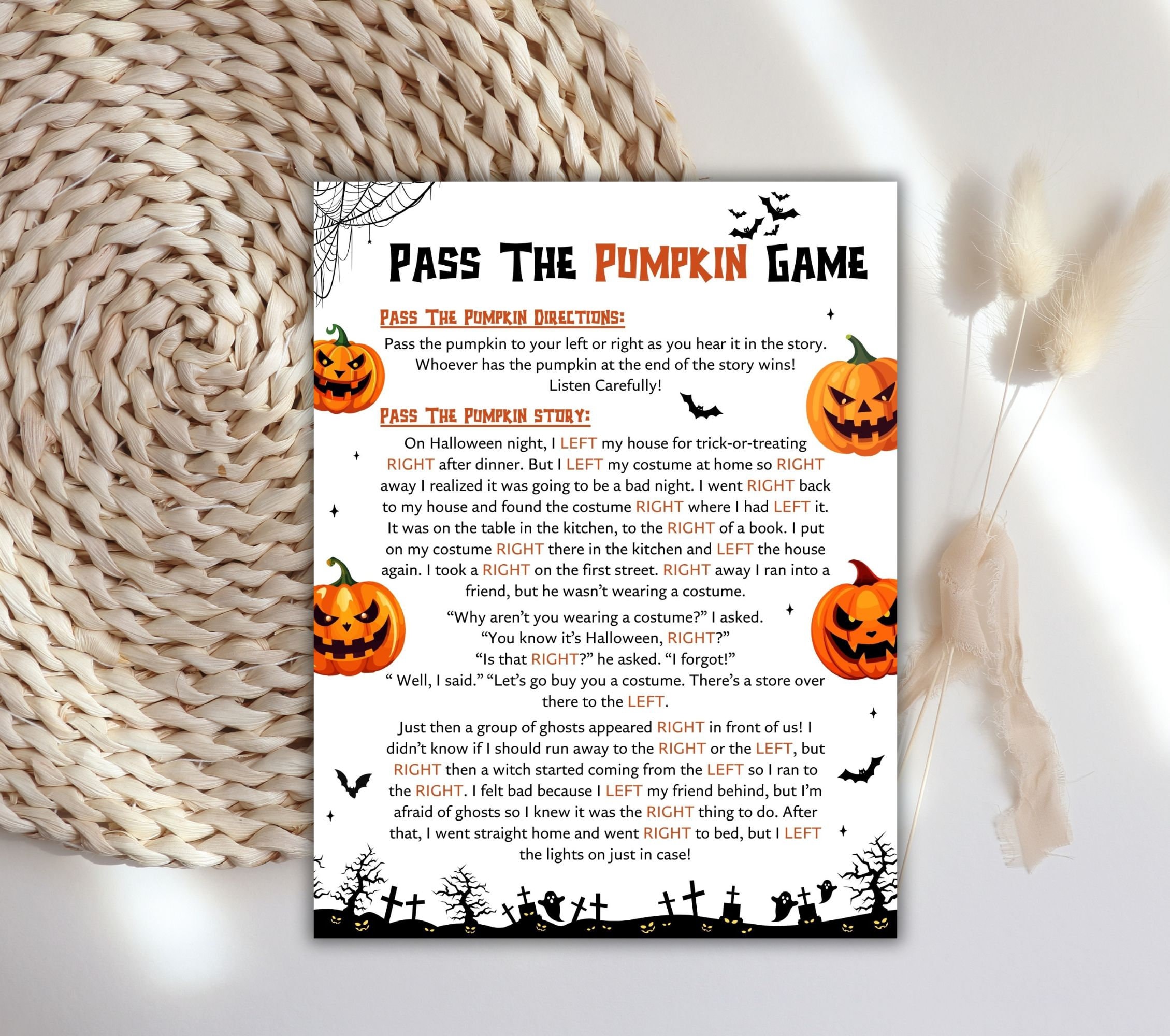 Pass the Pumpkin Game, Halloween Pass the Prize Game, Halloween Party ...