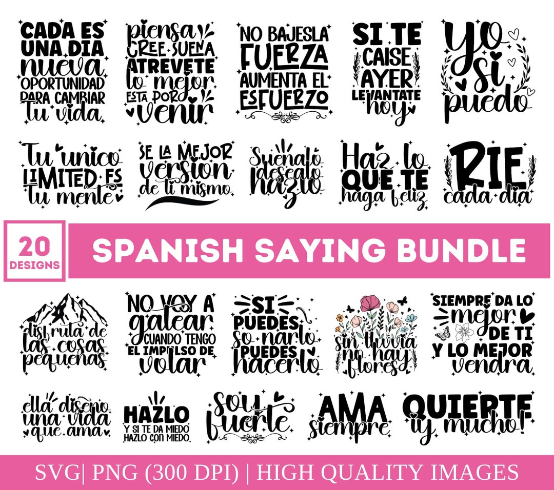Paquete SVG de refranes en español, Frases Motivadoras Svg, Frases ...
