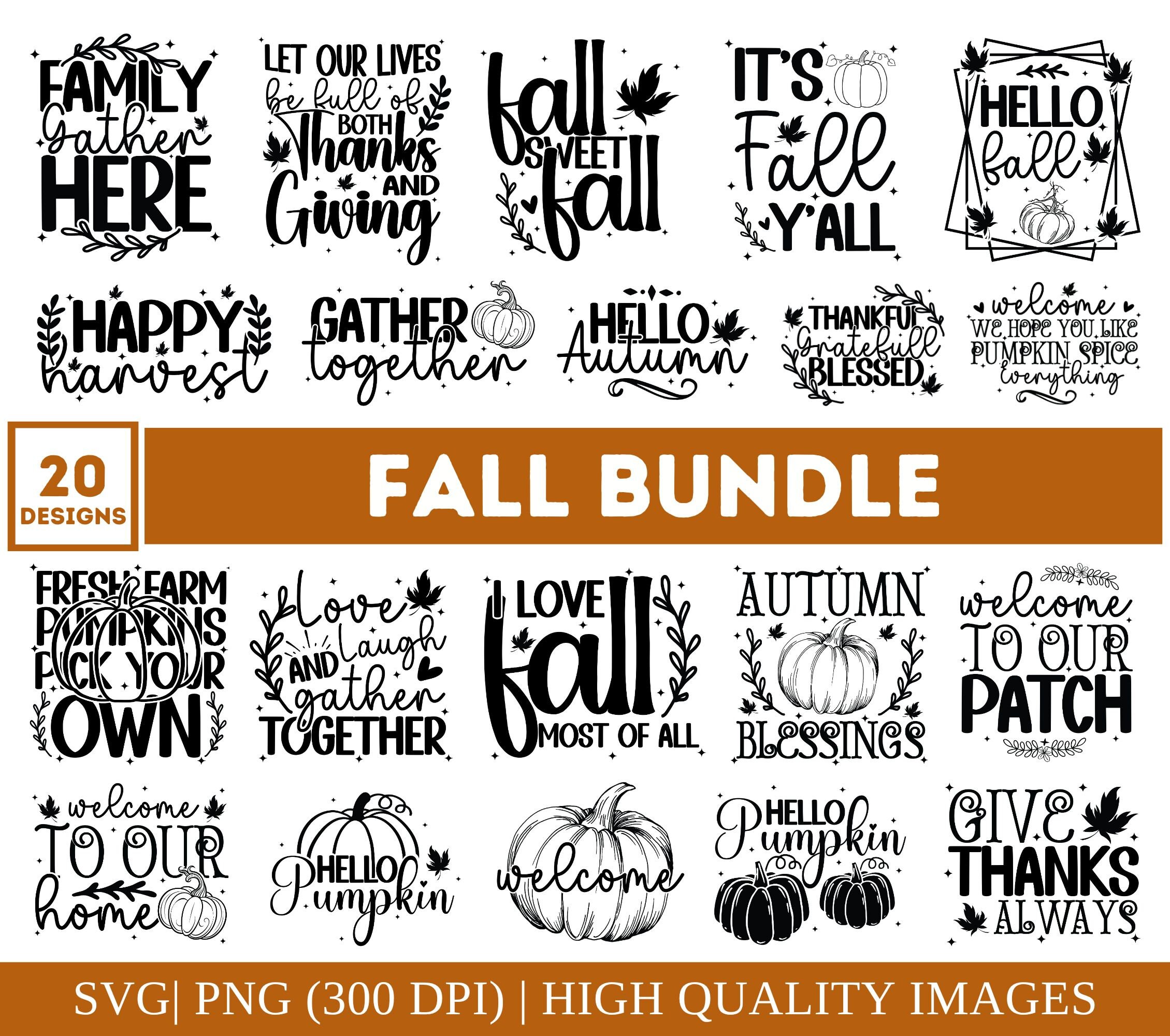 Fall Sign SVG Bundle, Fall Sign PNG Bundle, Fall SVG Bundle, Hello Fall ...