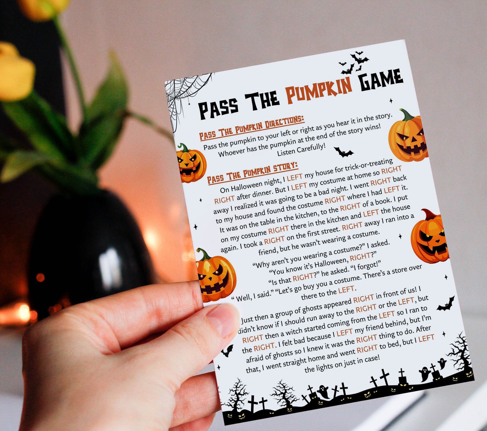 Pass the Pumpkin Game, Halloween Pass the Prize Game, Halloween Party ...