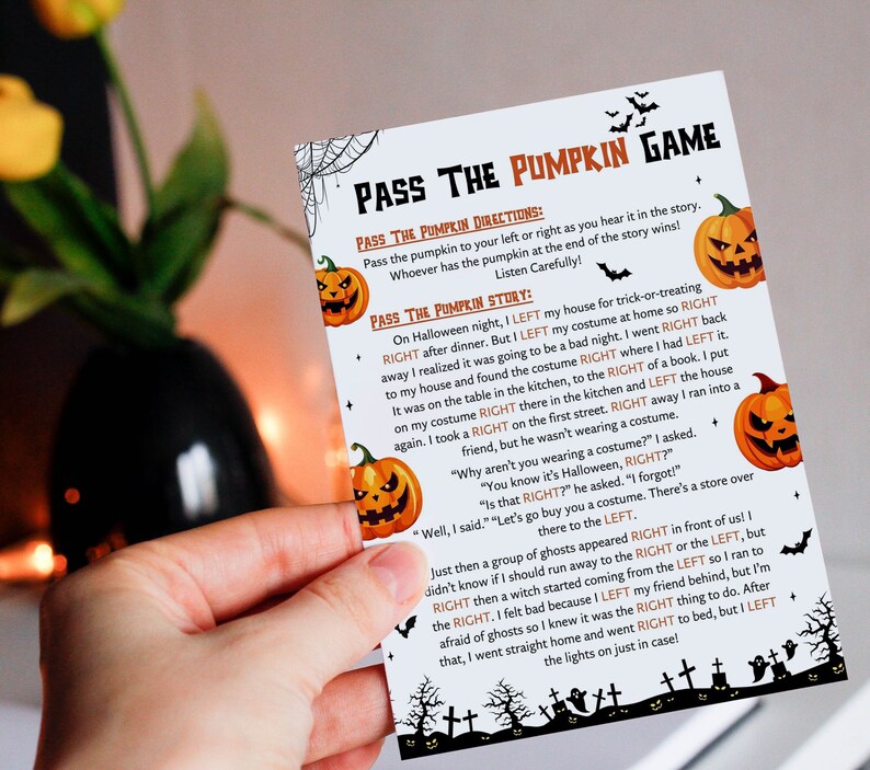 Pass the Pumpkin Game, Halloween Pass the Prize Game, Halloween Party ...