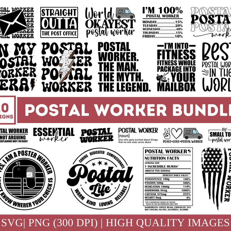 Postal Worker Svg - Etsy