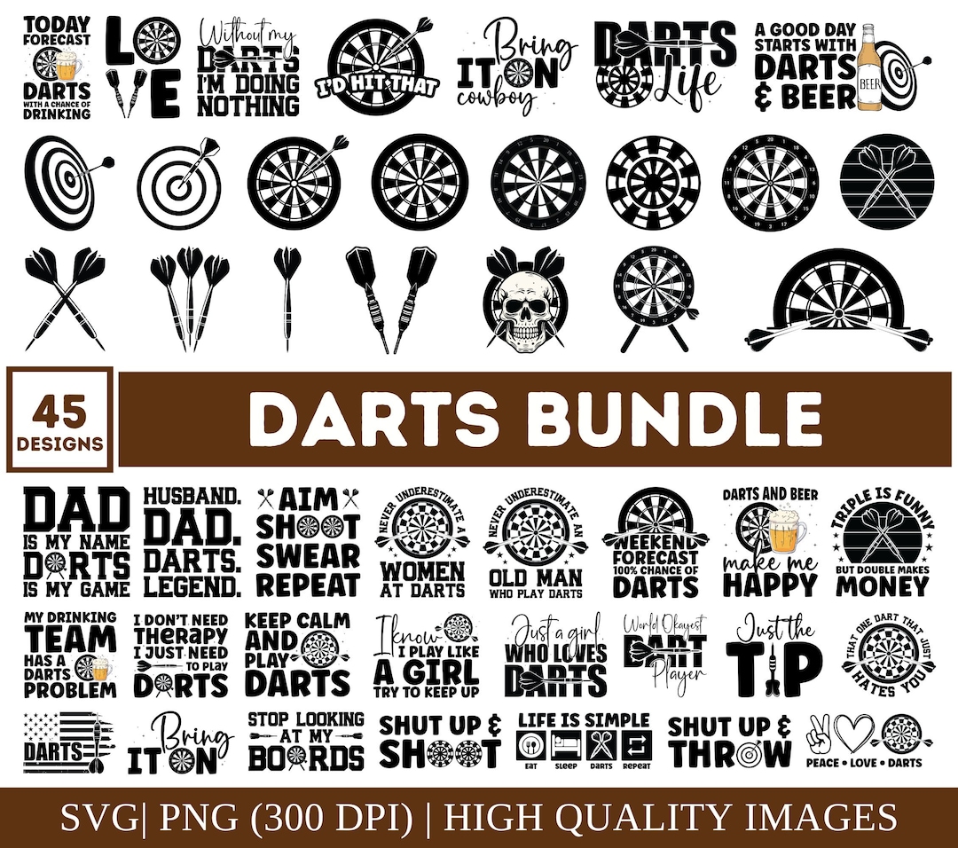 Darts SVG PNG Bundle, Dart Quotes Svg, Dart Player Svg, Dart Board Svg ...