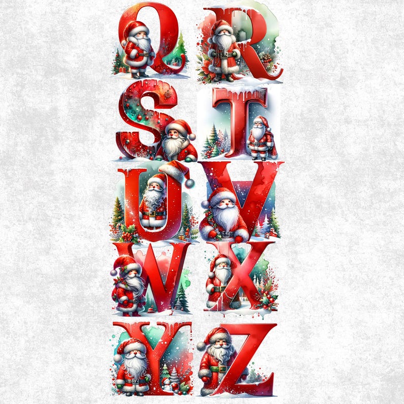 Christmas Alphabet PNG, Christmas Letters Clipart, Ornament PNG, Kids ...