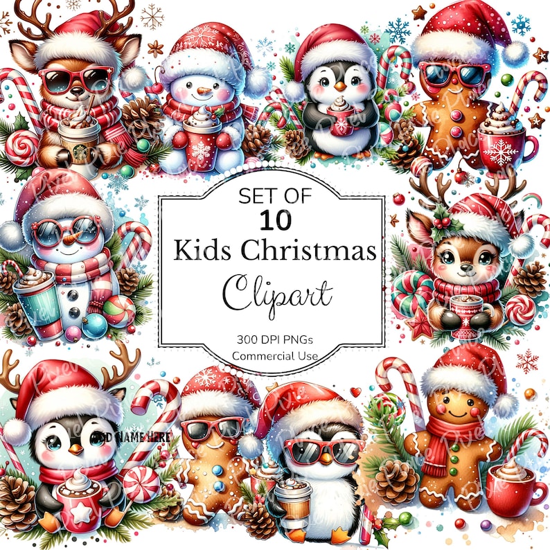 Christmas PNG Bundle, Cute Reindeer Snowman Ornament PNG, Gingerbread ...