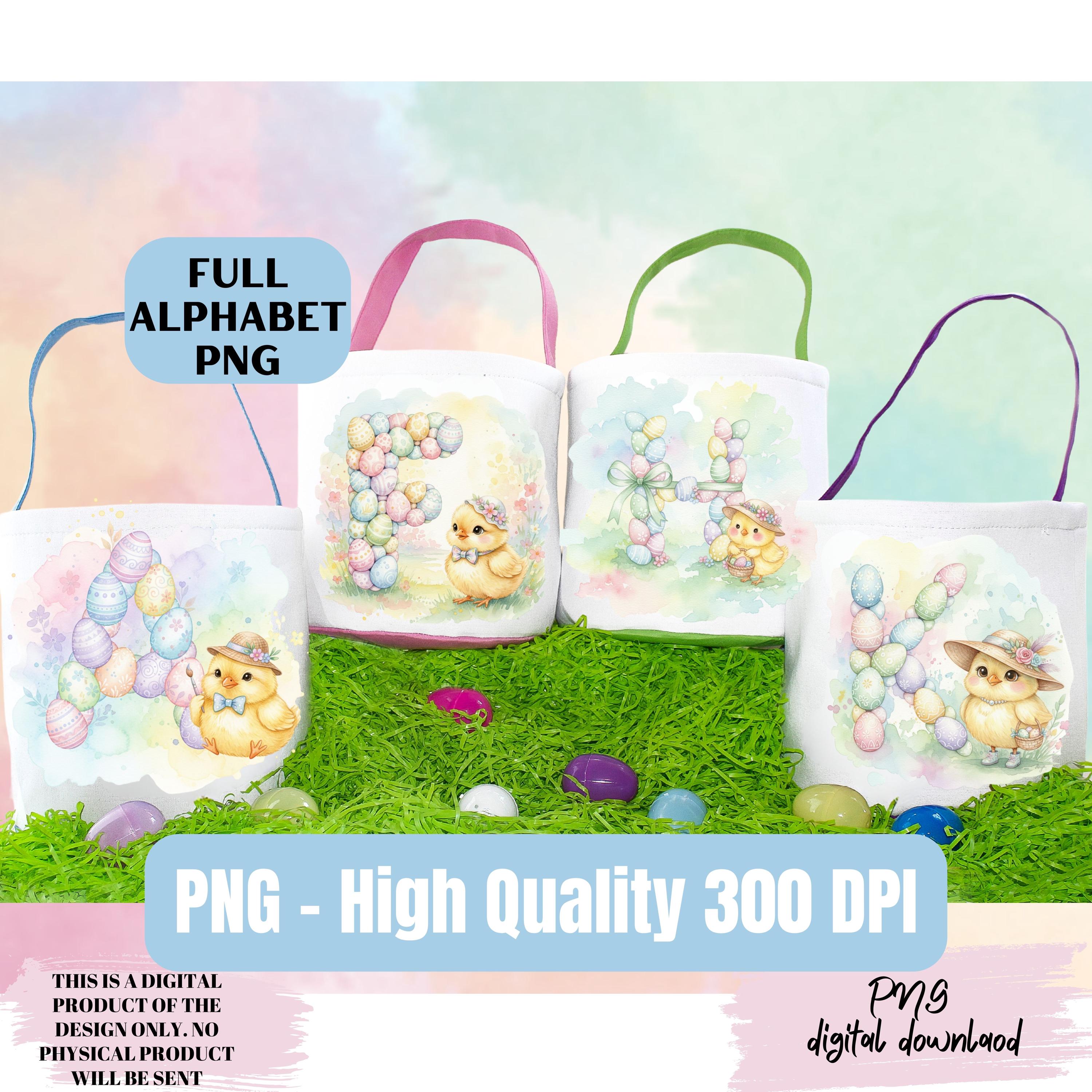 Easter Alphabet Letters PNG Bundle, Easter Chic Clipart Digital ...