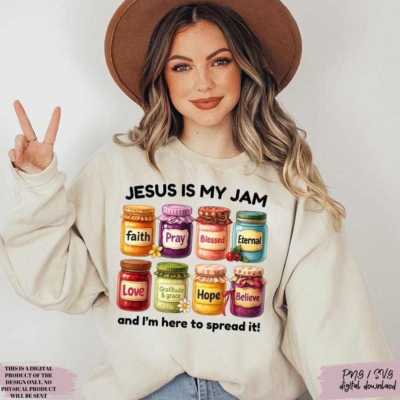 Cute Christian Faith Jars Design PNG, Inspirational Jesus is My Jam ...