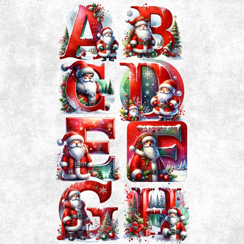 Christmas Alphabet PNG, Christmas Letters Clipart, Ornament PNG, Kids ...