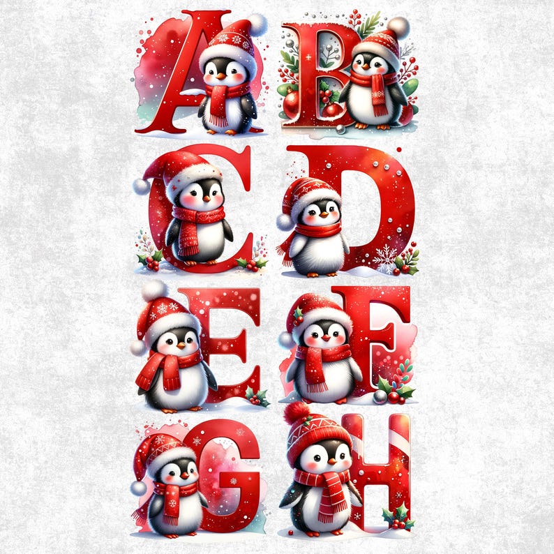 Christmas Alphabet PNG, Christmas Letters Clipart, Ornament PNG, Kids ...