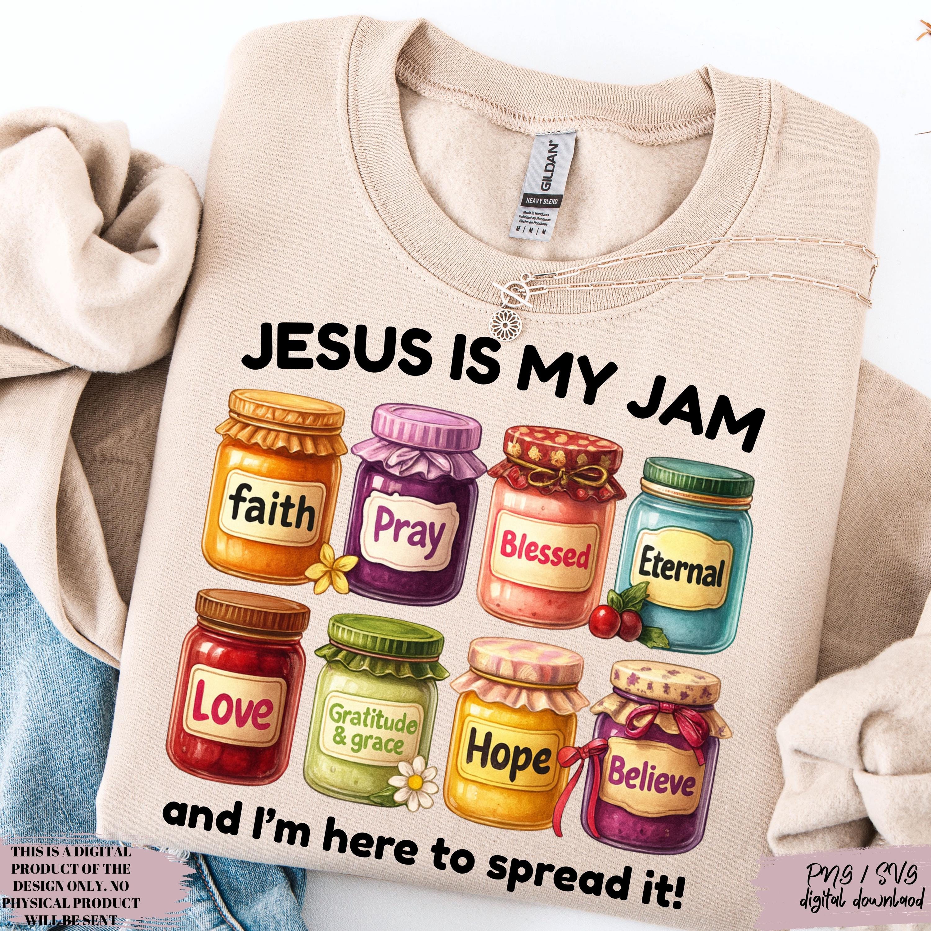 Cute Christian Faith Jars Design PNG, Inspirational Jesus is My Jam ...