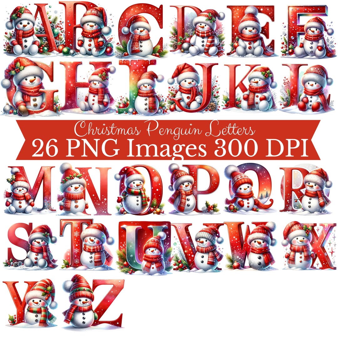 Christmas Alphabet PNG, Christmas Letters Clipart, Ornament PNG, Kids ...