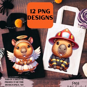 12 Capybara Halloween Bundle Png, Cute Trick or Treat Capybara Png ...