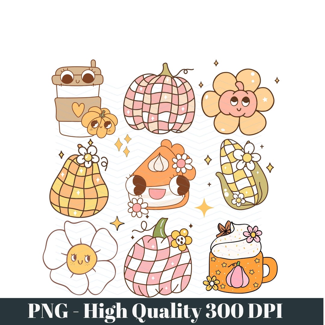 Retro Fall Png, Retro Autumn Png, Cute Girly Autumn Design, Trendy PNG ...