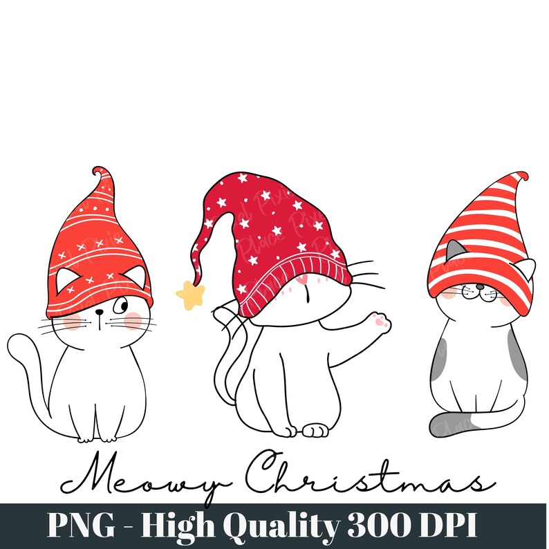 Meowy Christmas Cat Lover PNG, Cat Mom Png, Cute Cat Christmas Clipart ...