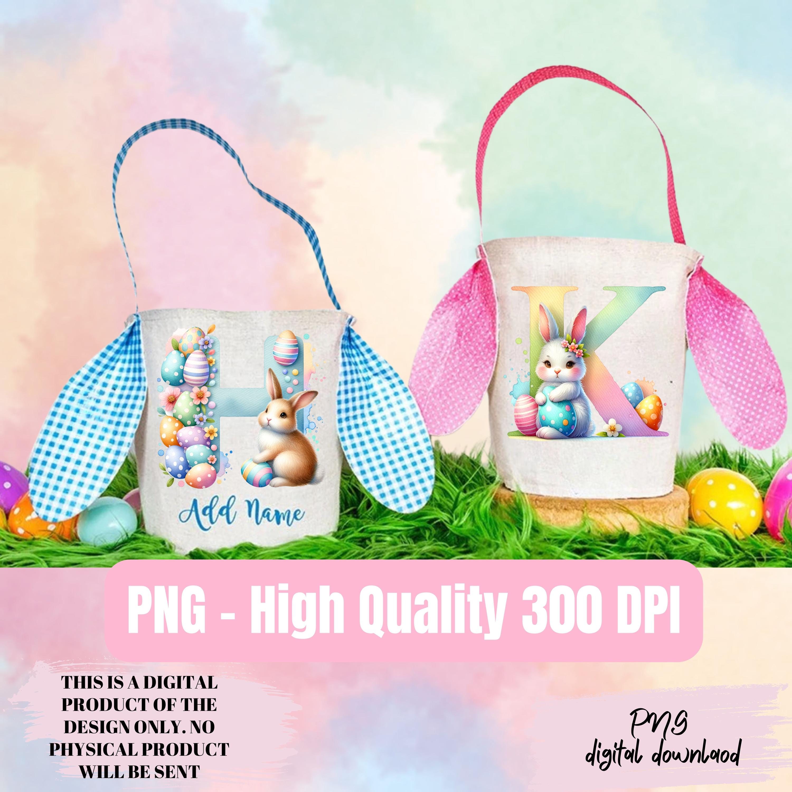 Easter Bunny Alphabet Letters PNG Bundle, Easter Bunny Clipart Digital ...