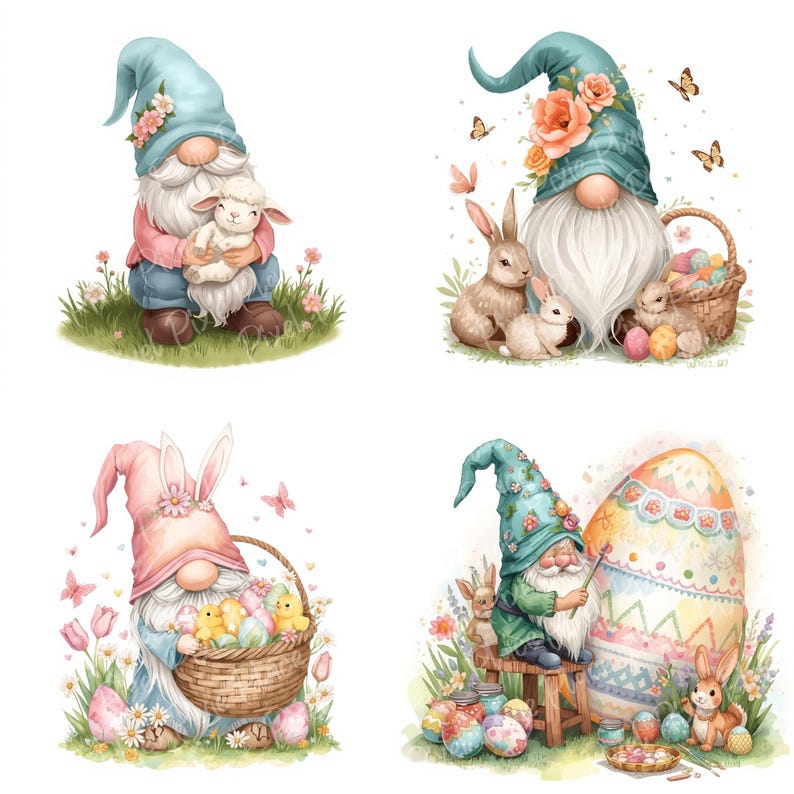 Easter Gnome PNG Bundle, Easter Png, Cute Gnome Png, Happy Easter Png ...