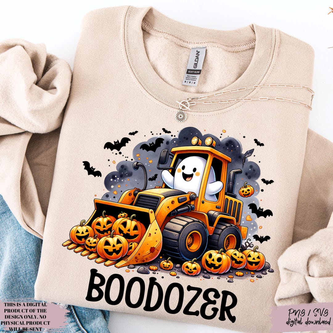Boo Dozer PNG, Boodozer PNG, Boy Halloween PNG, Halloween Kid Design ...