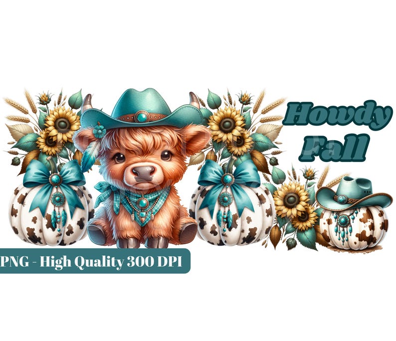 Cute Highland Cow PNG, Glass Can PNG, Western Rustic Clipart, Howdy ...