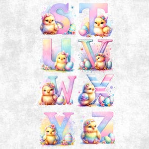 Easter Chic Alphabet Letters PNG Bundle, Easter Chic Clipart Digital ...