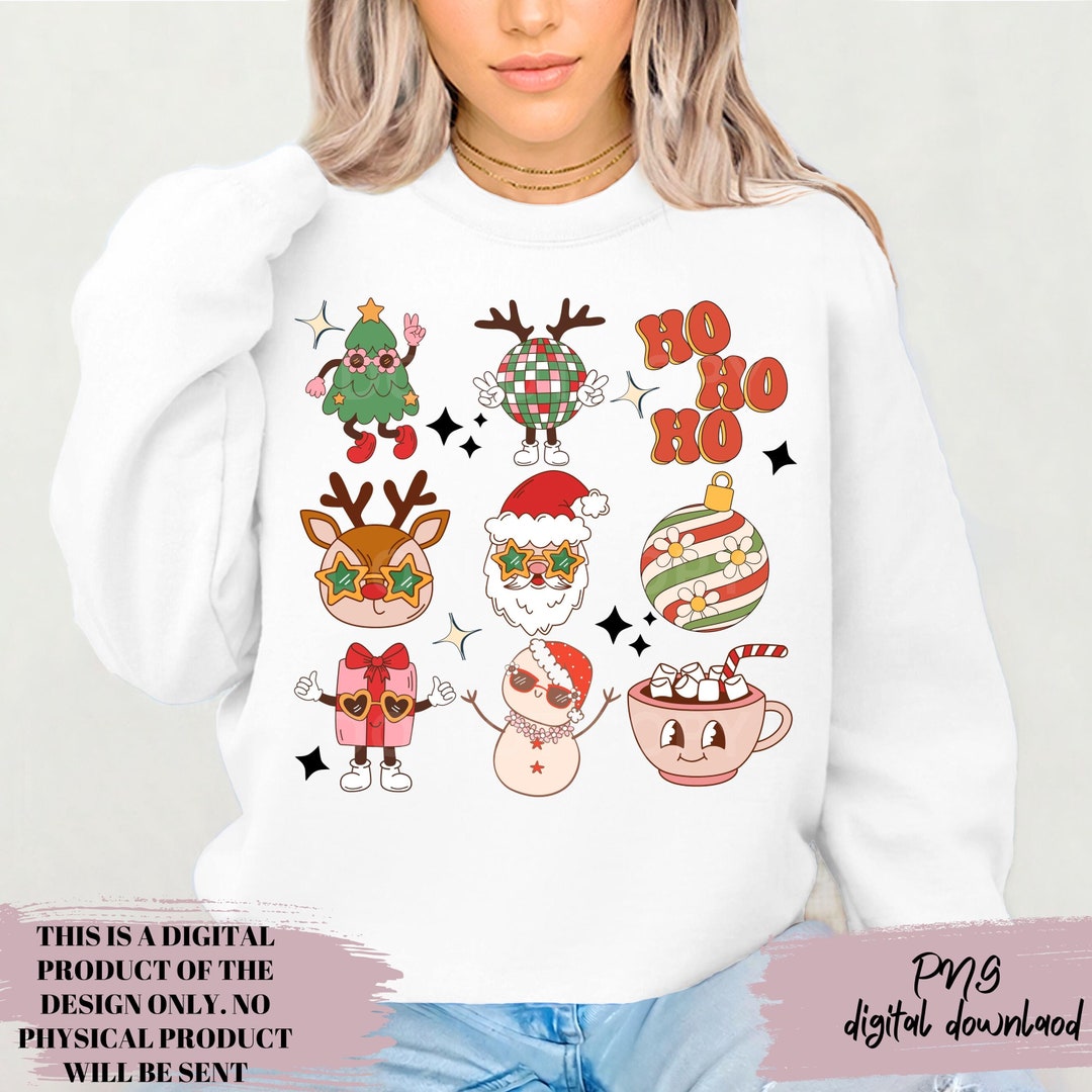 Retro Christmas PNG, Groovy Tshirt Png, Santa Disco Ball Png Clipart ...