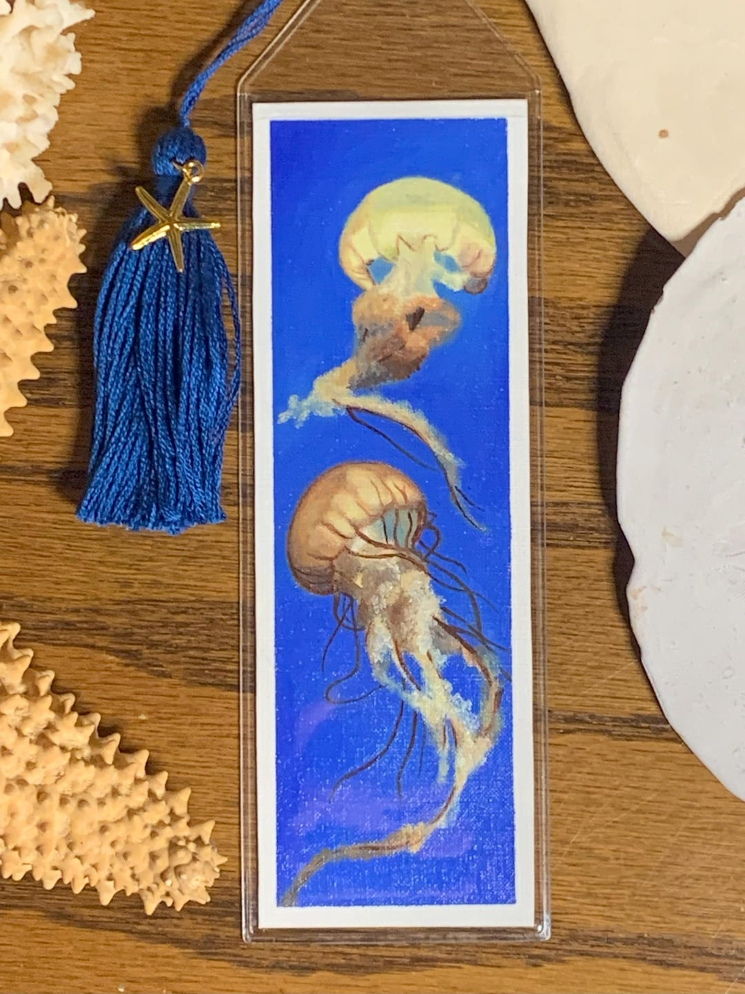 Original Jellyfish Hand Painted Bookmark Gift for Reader/ocean Lover - Etsy