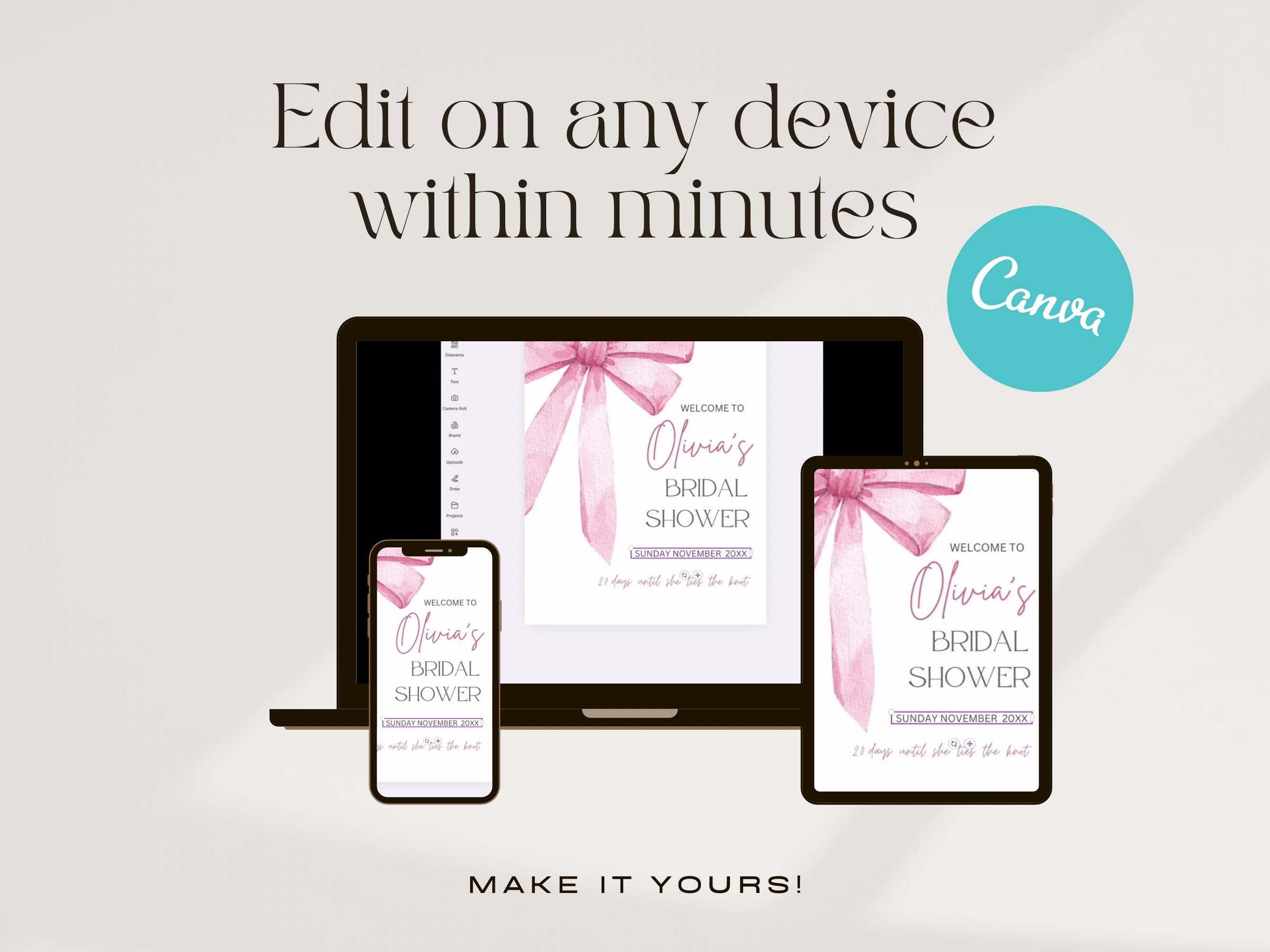 Pink Bow Guess How Many Bows| Guess How Many Bridal Shower Game| Canva ...