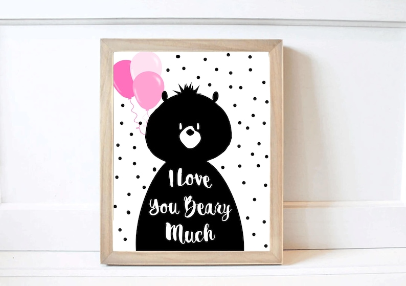 Love You Beary Much Printable Sign, Quote, Baseball Home, Sign 16x20 Nursery Decor Quote ...