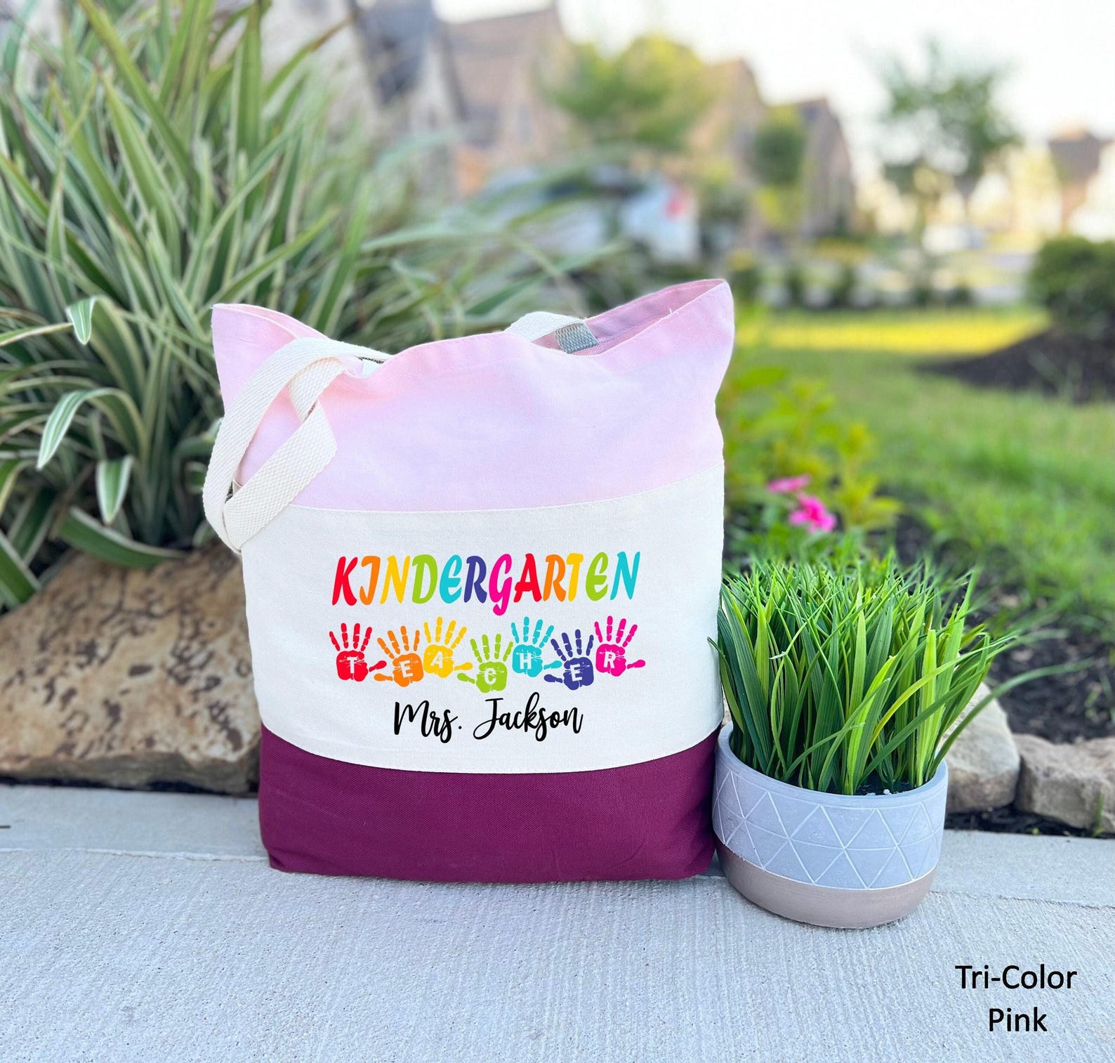 Personalized Kindergarten Teacher Bag, Kindergarten Teacher Tote Bag ...