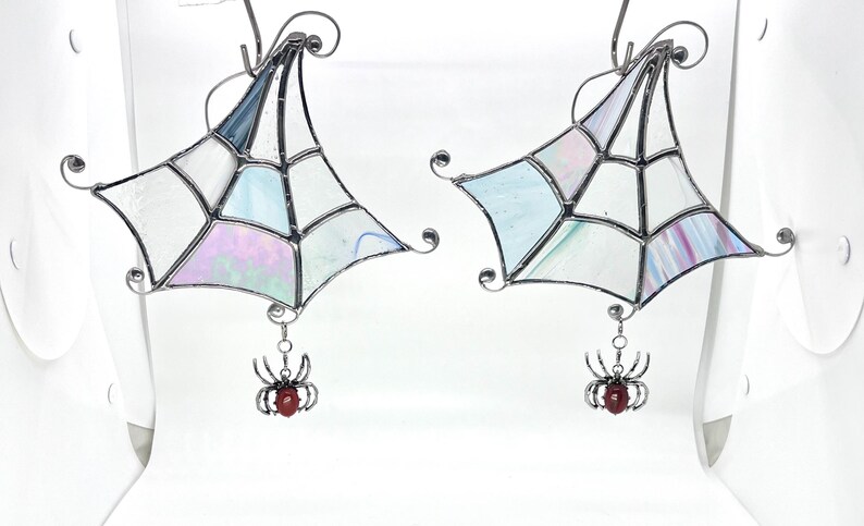 Stained Glass Spider Webs With Spiders - Etsy