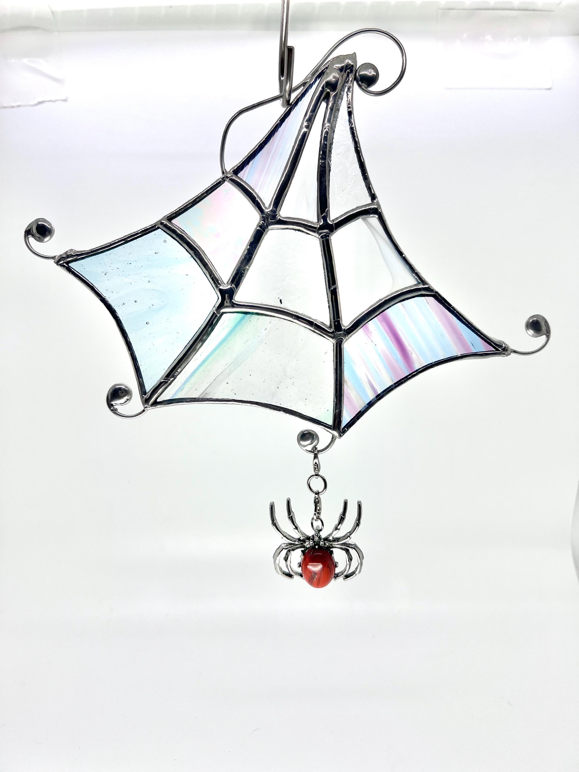 Stained Glass Spider Webs With Spiders - Etsy