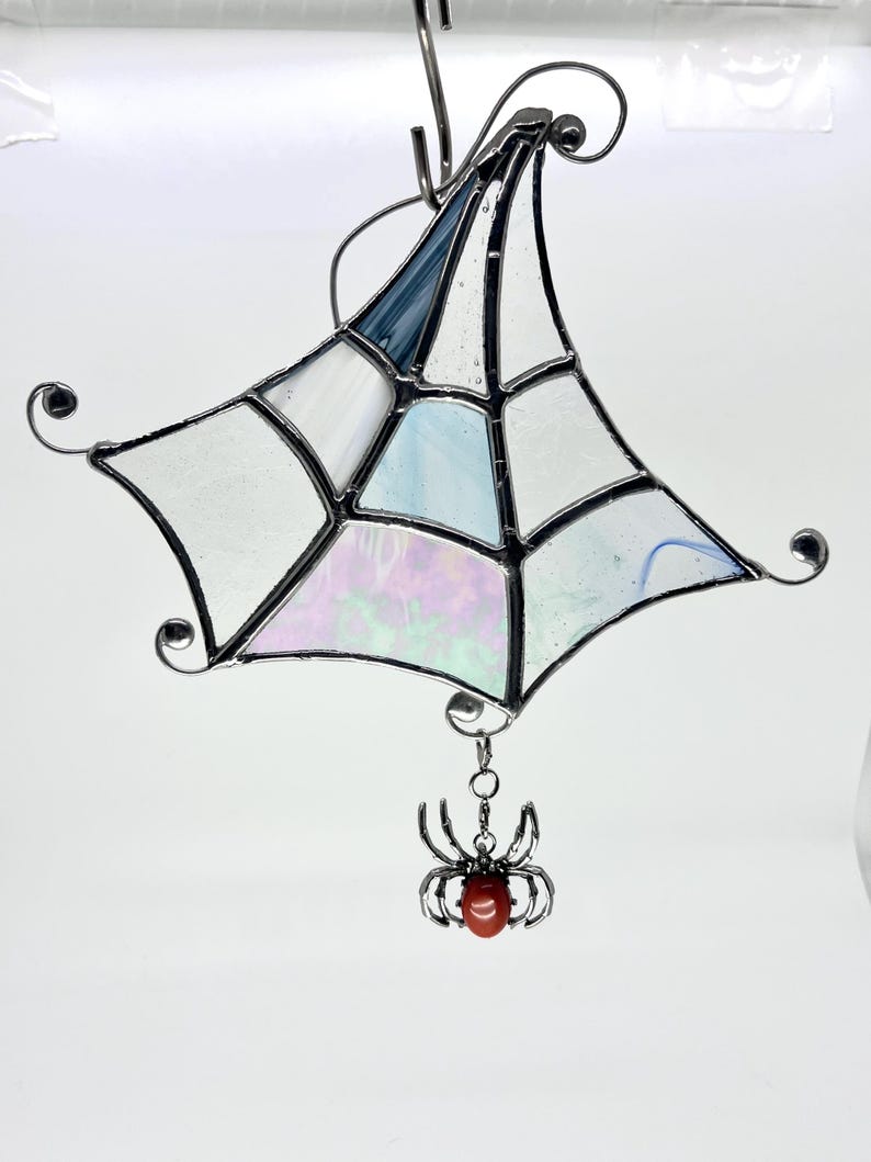 Stained Glass Spider Webs With Spiders - Etsy