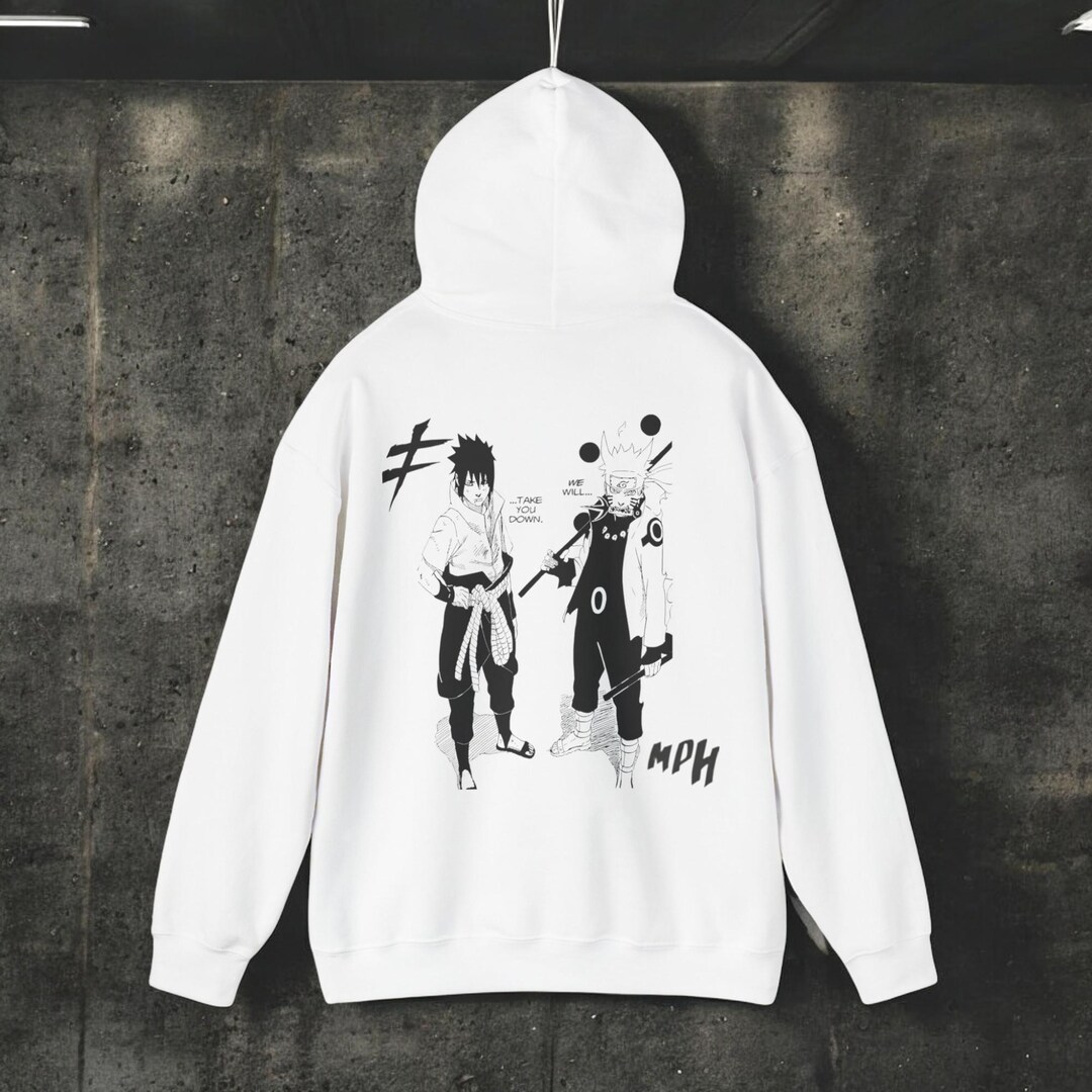 Naruto Shippuden Hoodie, Naruto X Sasuke Unisex Hoodie, Anime Fan Gift ...