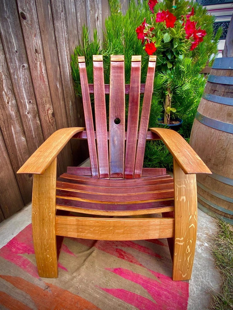 Wine Barrel Adirondack Chair
