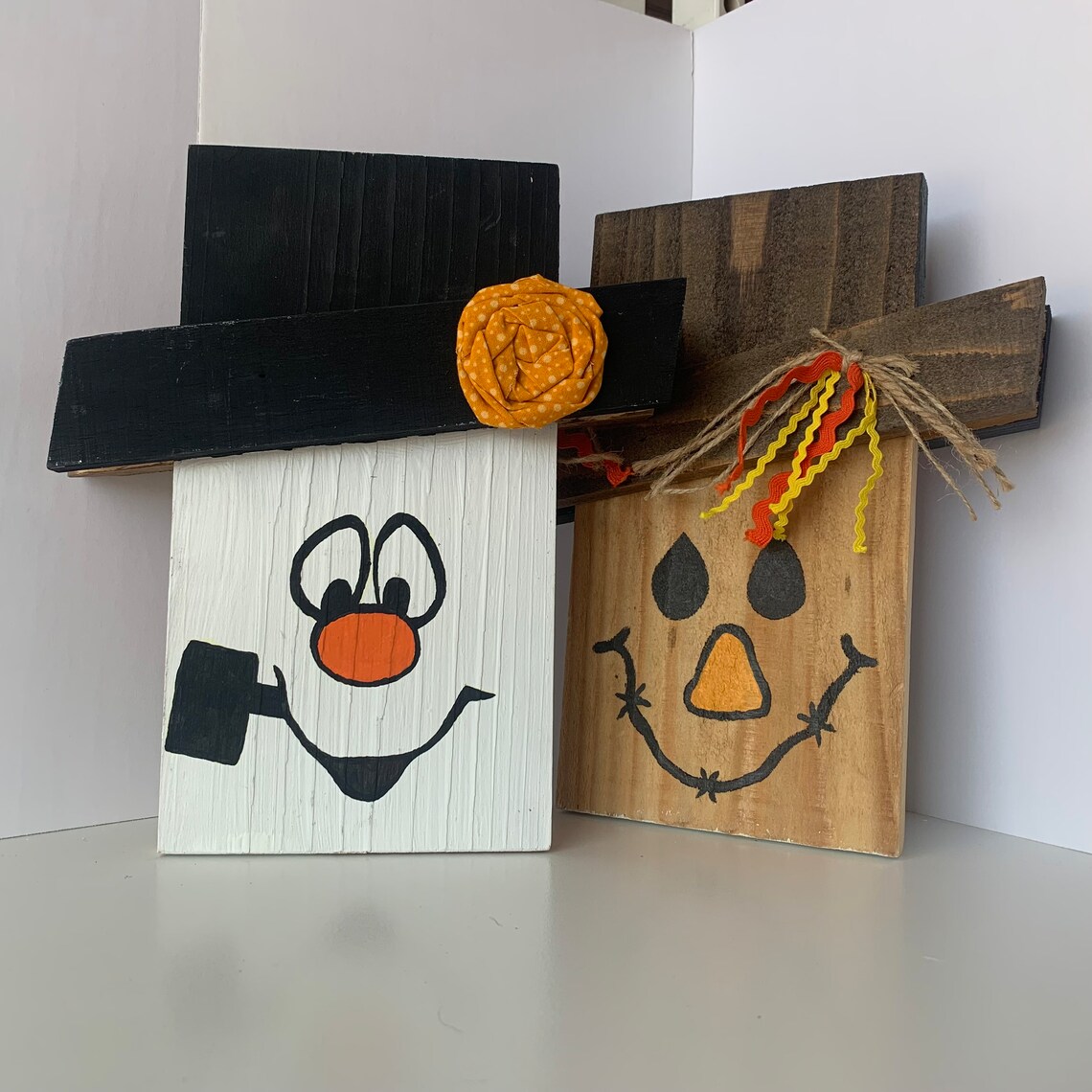 Snowman-scarecrow Reversible 10" - Etsy