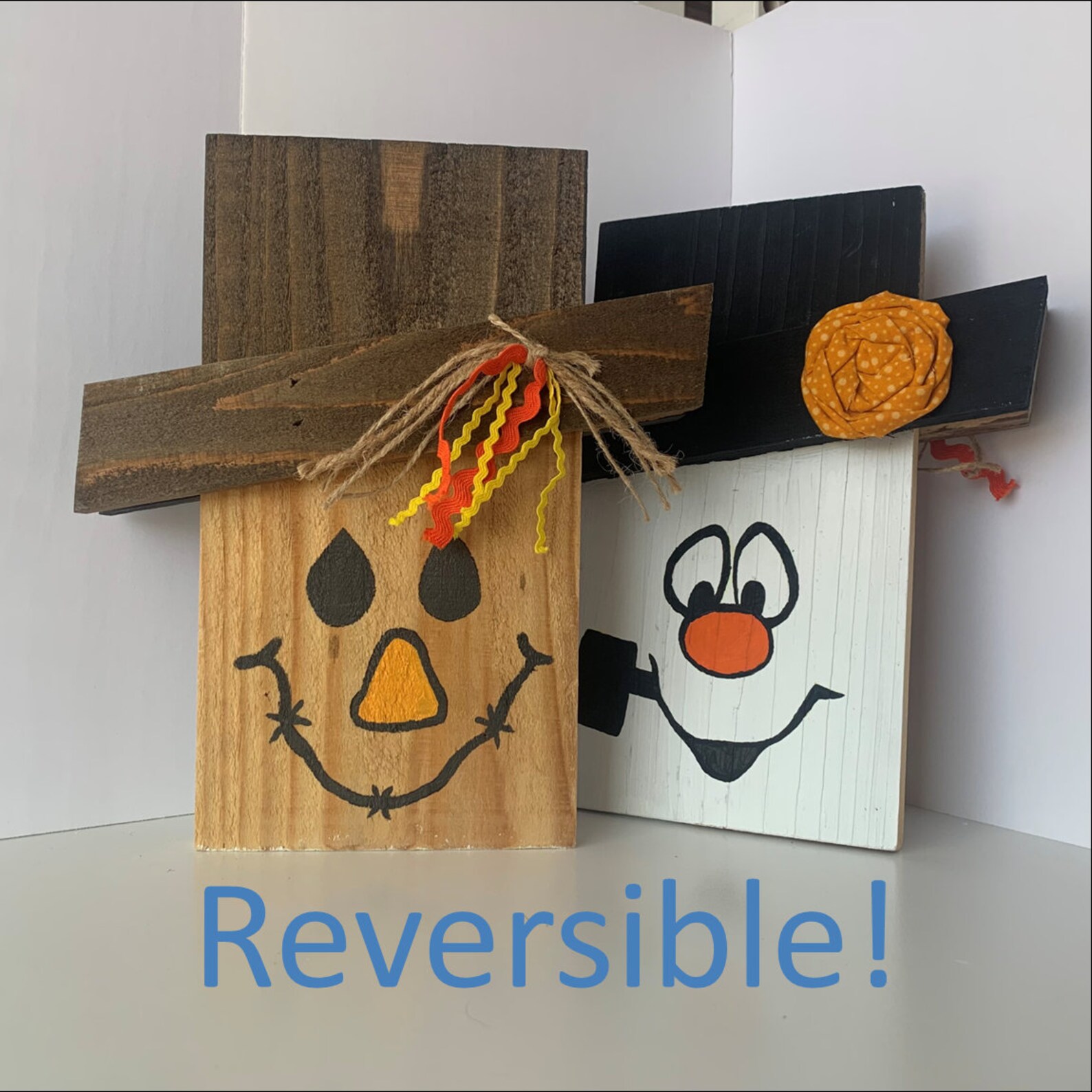 Snowman-scarecrow Reversible 10" - Etsy