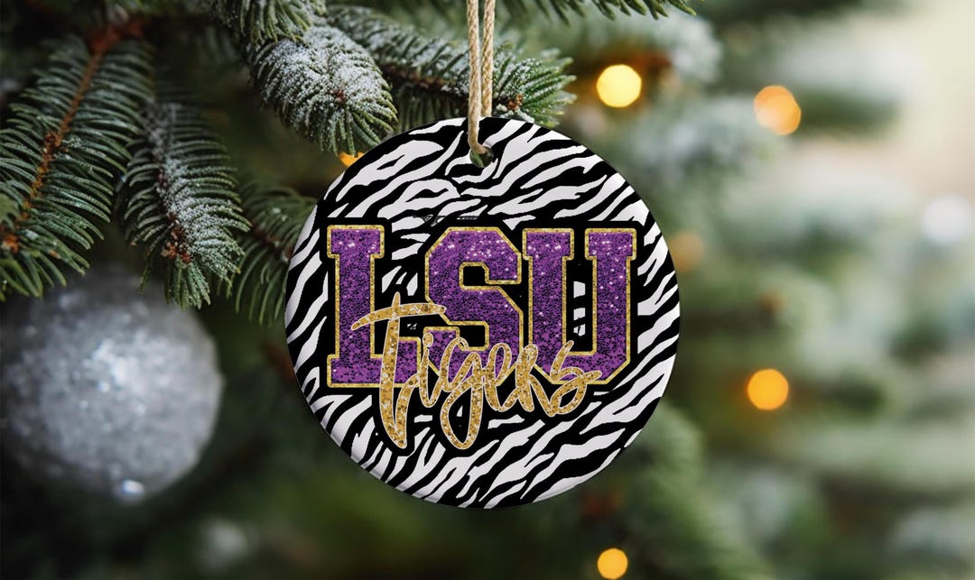 Glittery LSU Tigers Ornament, Custom Acrylic Ornament, Christmas Gift ...