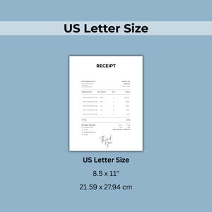 Editable Receipt Template. Sales Receipt for Small Business. Digital ...