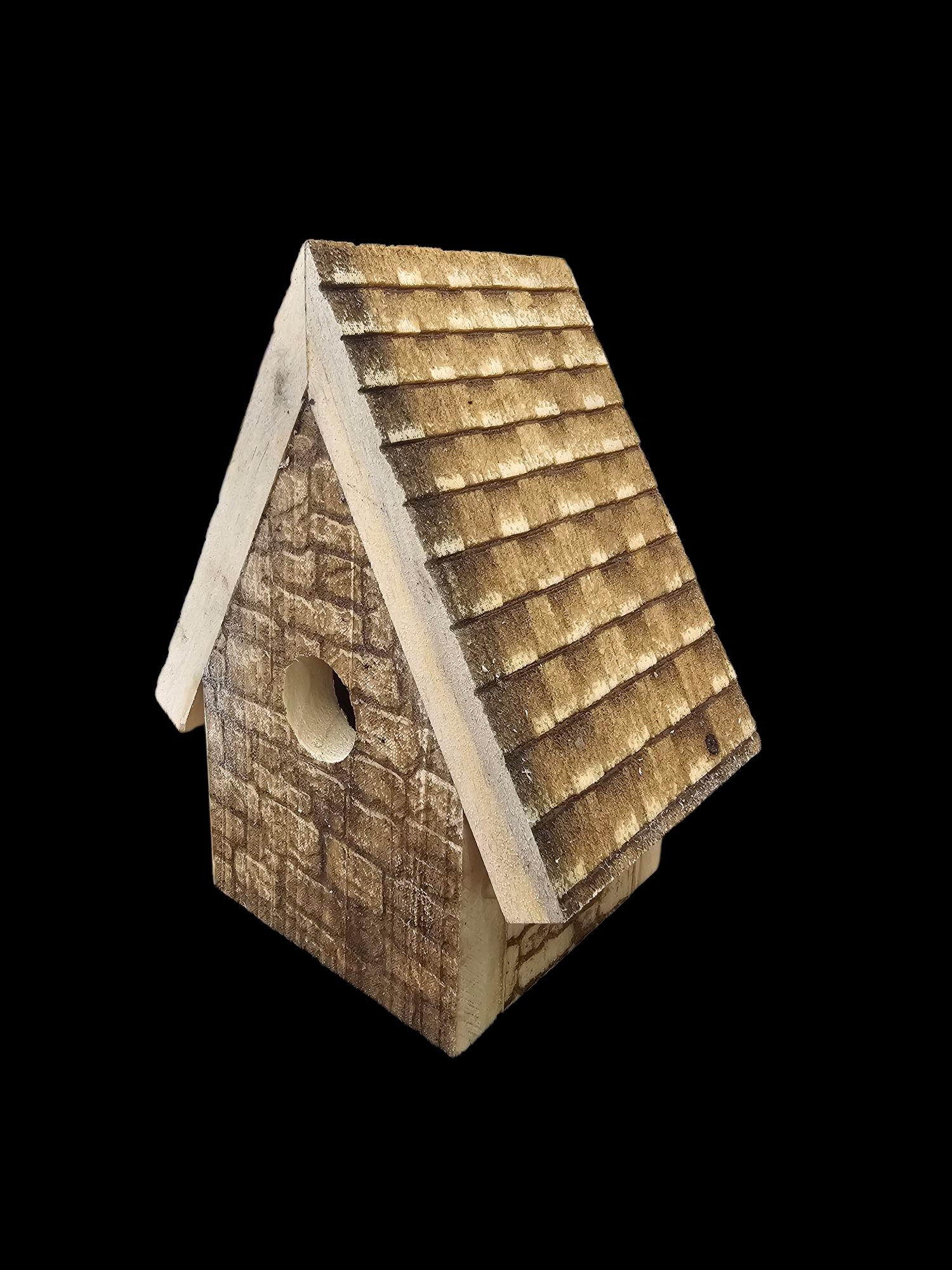 Wren House Roof With Shingles and Walls With Stone - Etsy