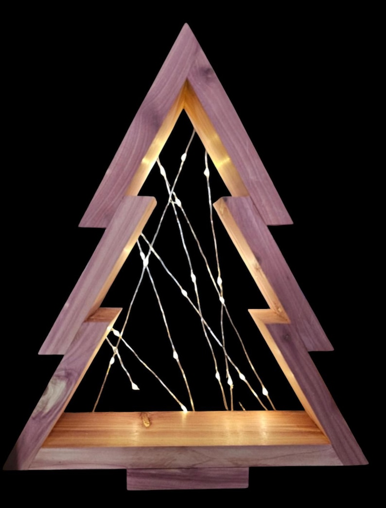 Lighted Cedar Christmas Tree - Etsy
