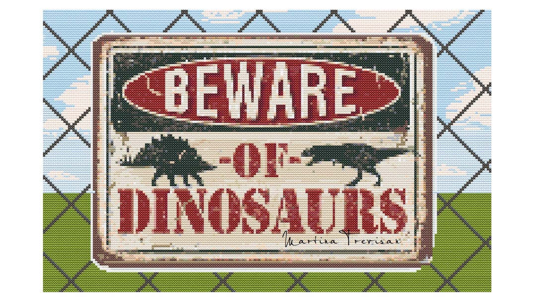 Beware of Dinosaurs Danger Sign - Etsy