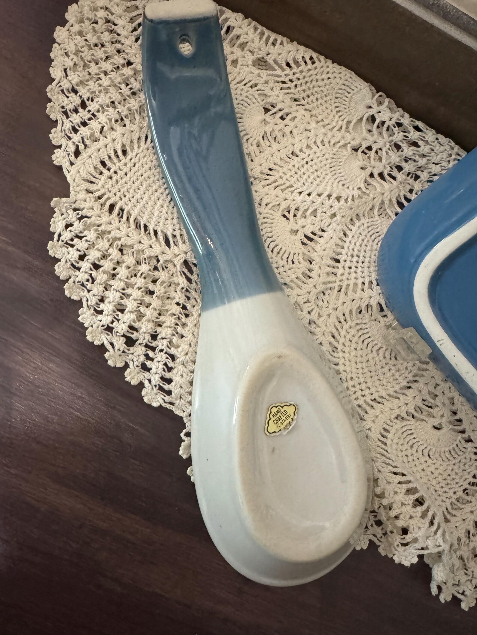 Vintage Otagiri Chicken Spoon Rest Made in Japan Vintage Hen Blue and ...