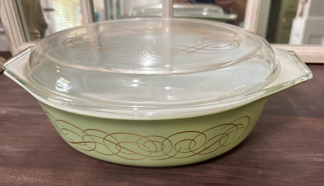 Pyrex Sage | Green Scroll 2.5 Quart Casserole Dish | Serving Dish ...