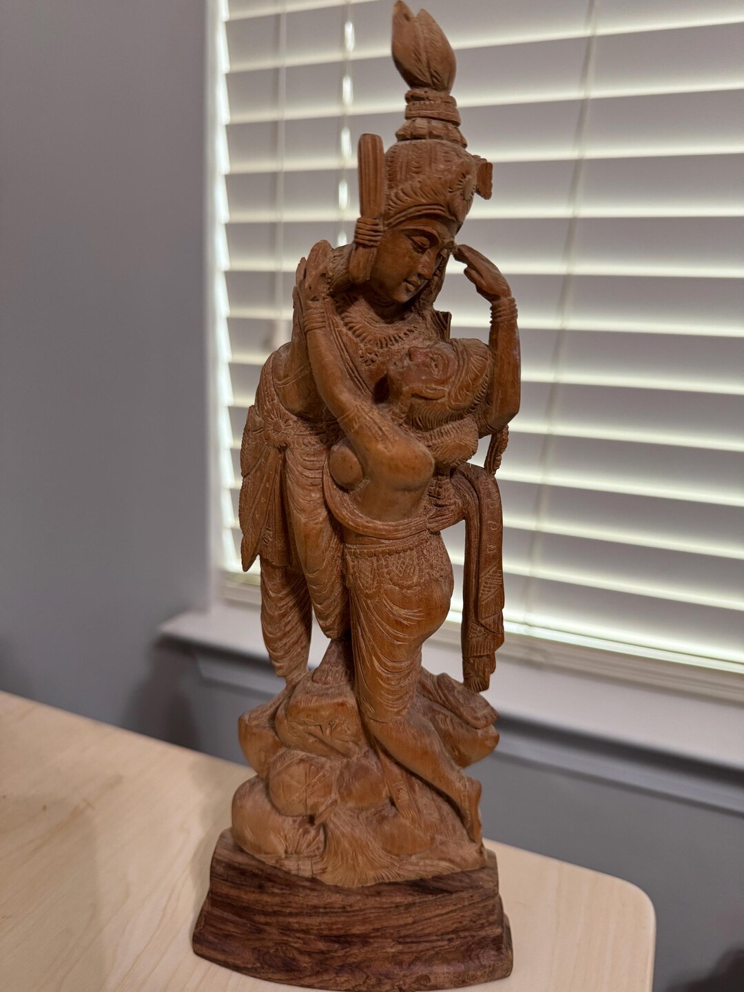 Wooden Carved Statue of Rama and Sita Love Story Figurine Sculpture - Etsy