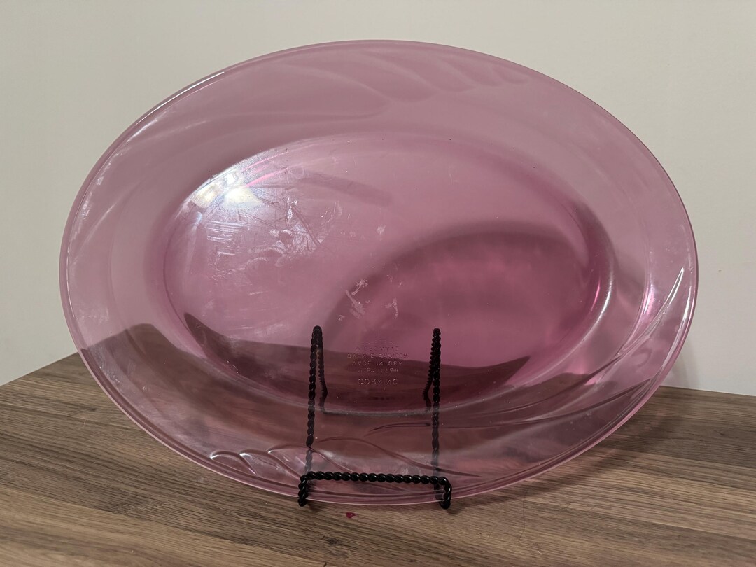 Vintage Visions Cranberry Serving Platter Plate 16” by CORNING / Plum ...